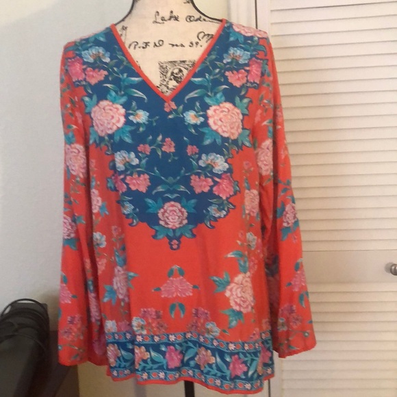 Tolani | Tops | Tolani Collection Multi Flower Colored Blouse | Poshmark